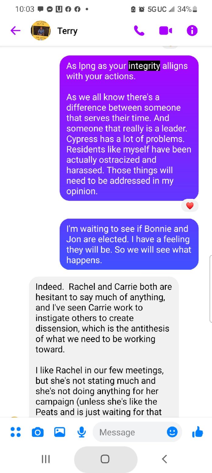 Can Cypress Voters Trust Terry Miller? An opinion essay by Kathryn ...